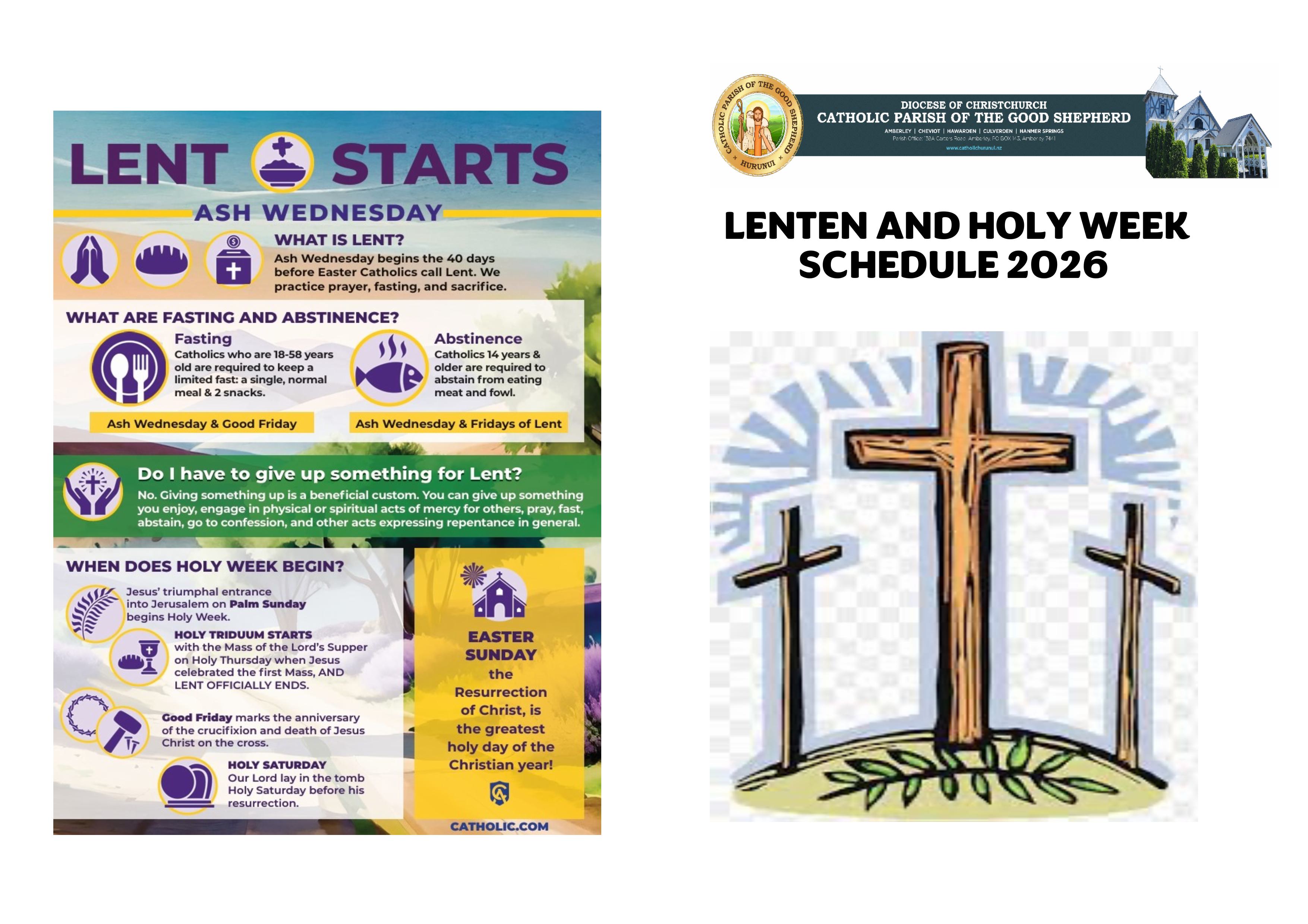 LENT & HOLY WEEK 2026 – Parish of the Good Shepherd